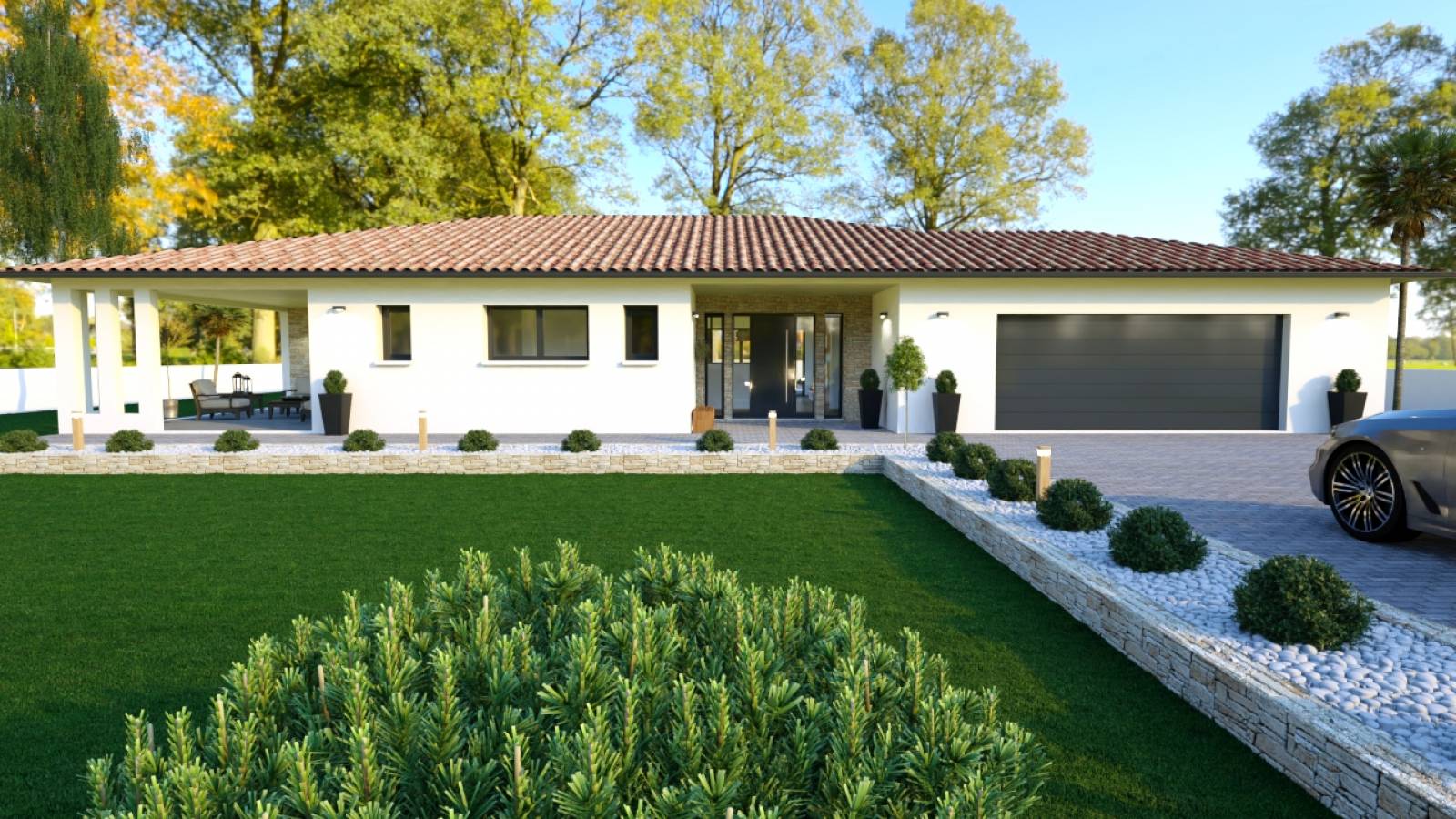 Plan De Maison Plain Pied 3 Chambres Avec Garage Double | Ventana Blog